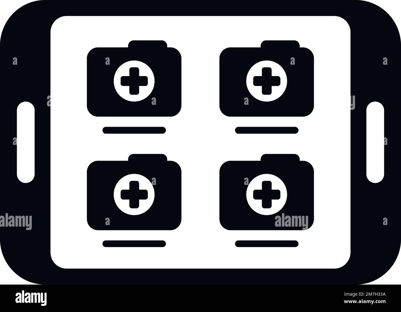 Tablet data icon simple vector. Record patient. Report profile Stock ...