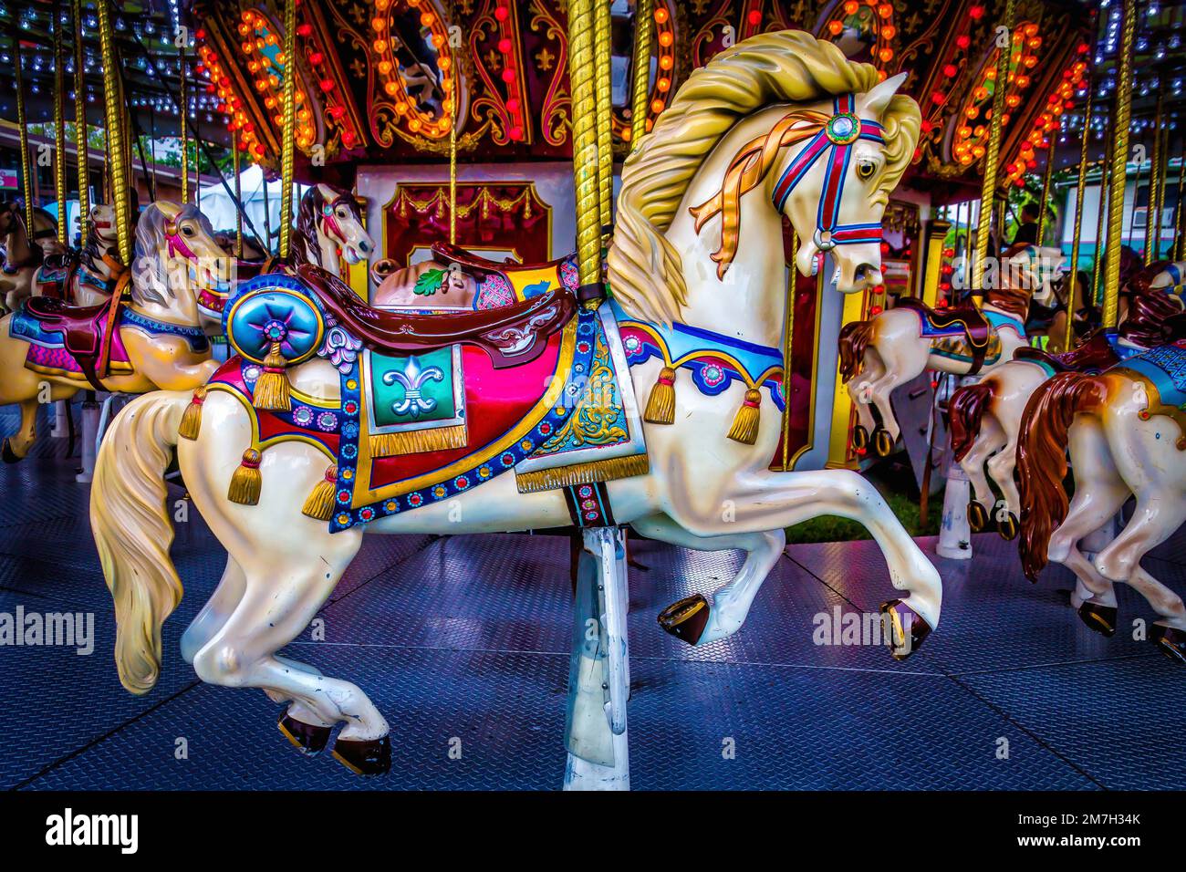 Wonderful Carrousel Horse Ride Stock Photo - Alamy