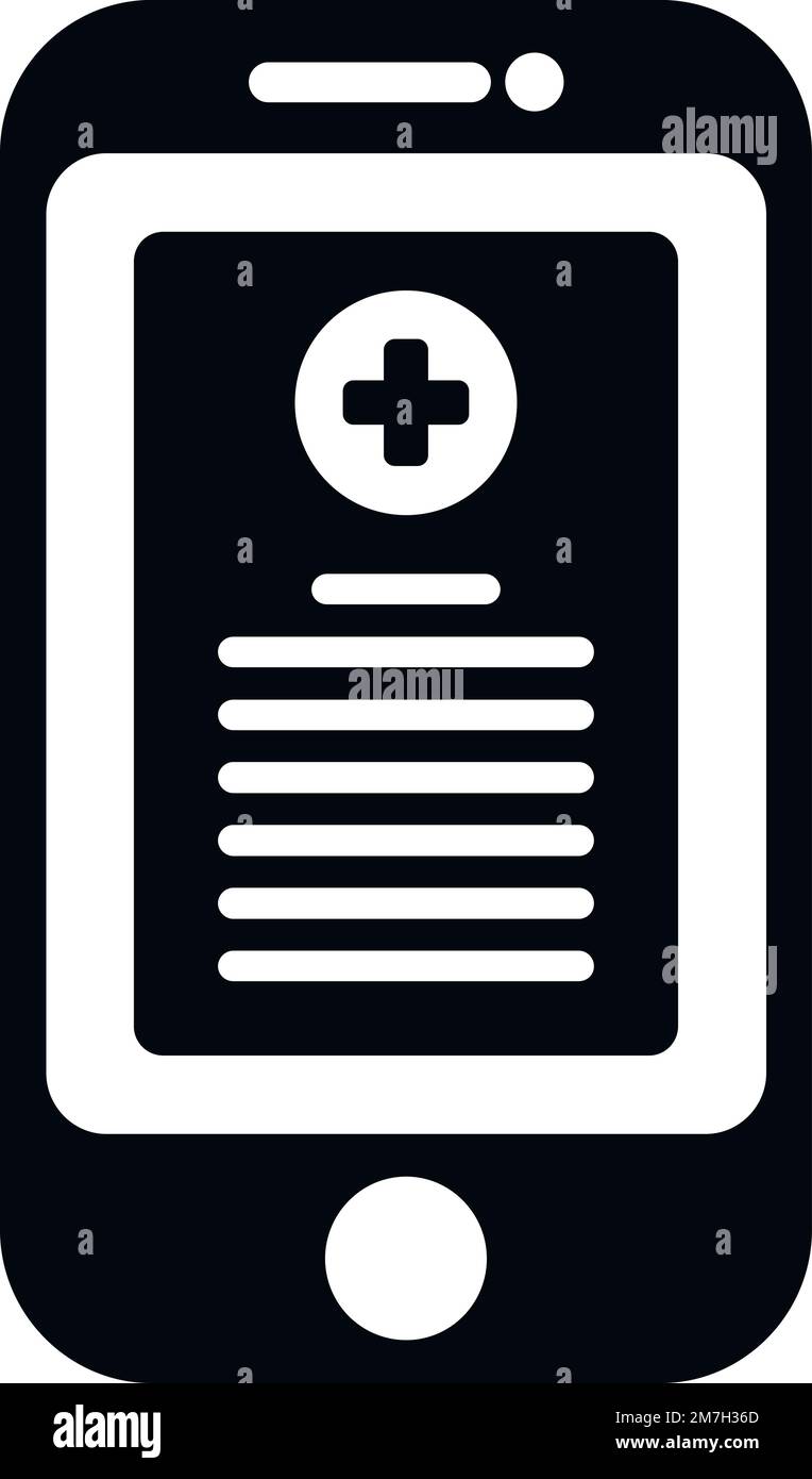 Smartphone medical report icon simple vector. Patient health. Computer ...