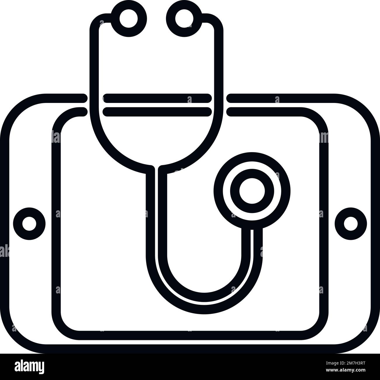 Medical stethoscope icon outline vector. Doctor report. Online medic ...