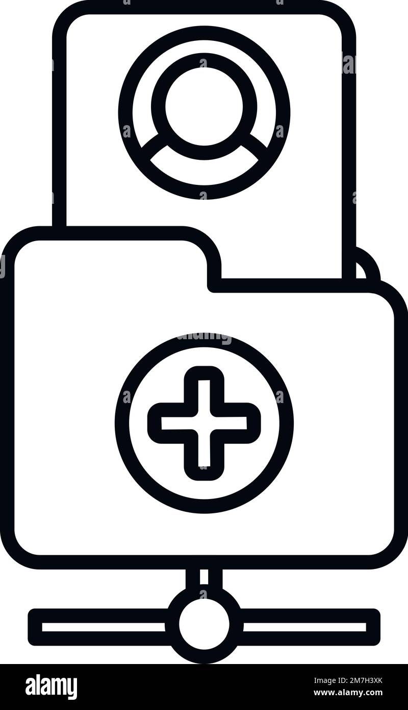 Clinic health folder icon outline vector. Doctor patient. Digital ...