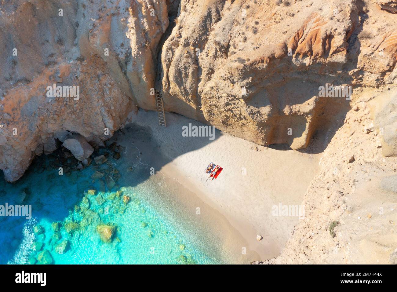 The famous Tsigrado beach with crystal clear waters and rocks. Great ...