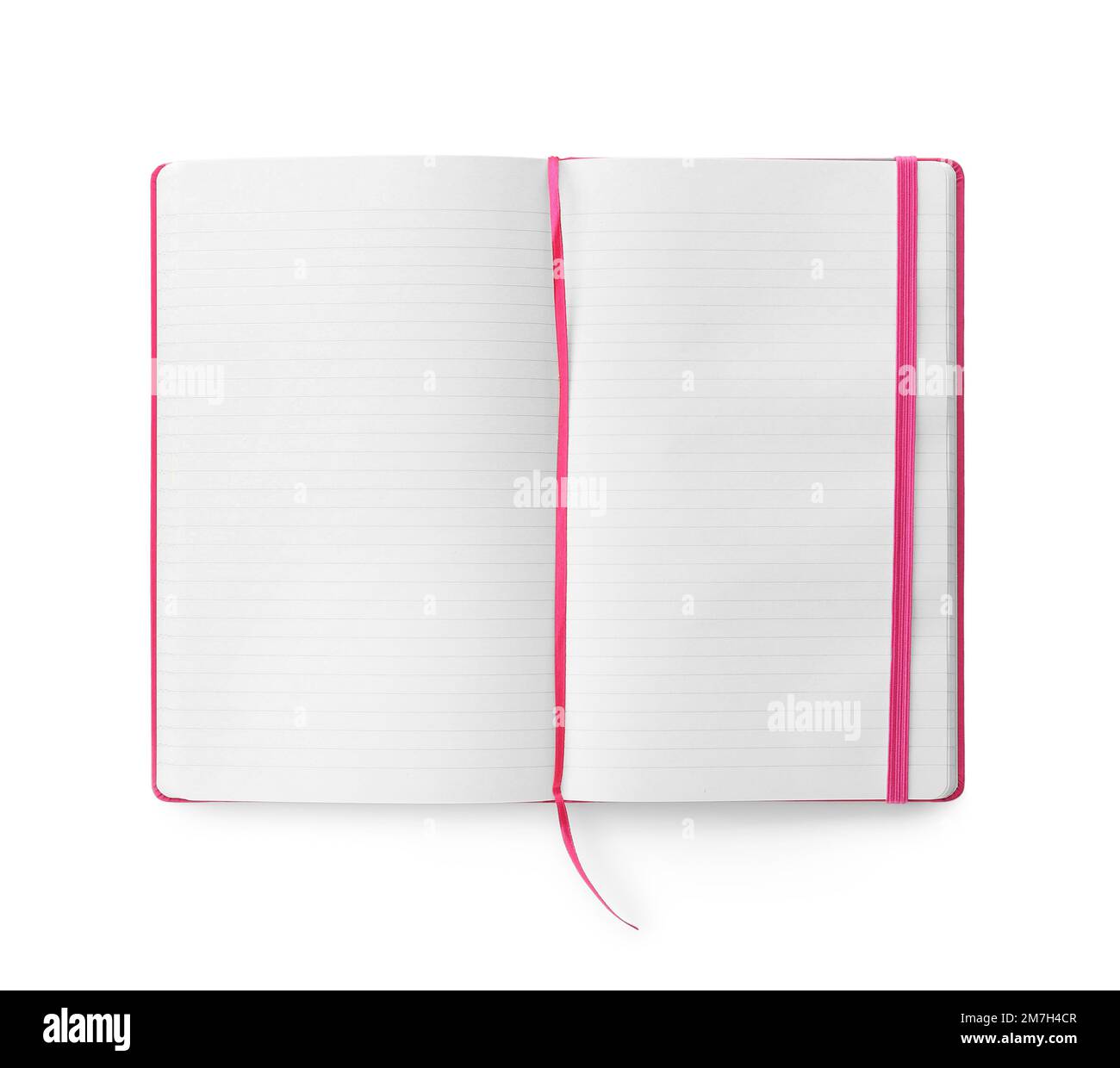 Blank open notebook isolated on white background Stock Photo - Alamy