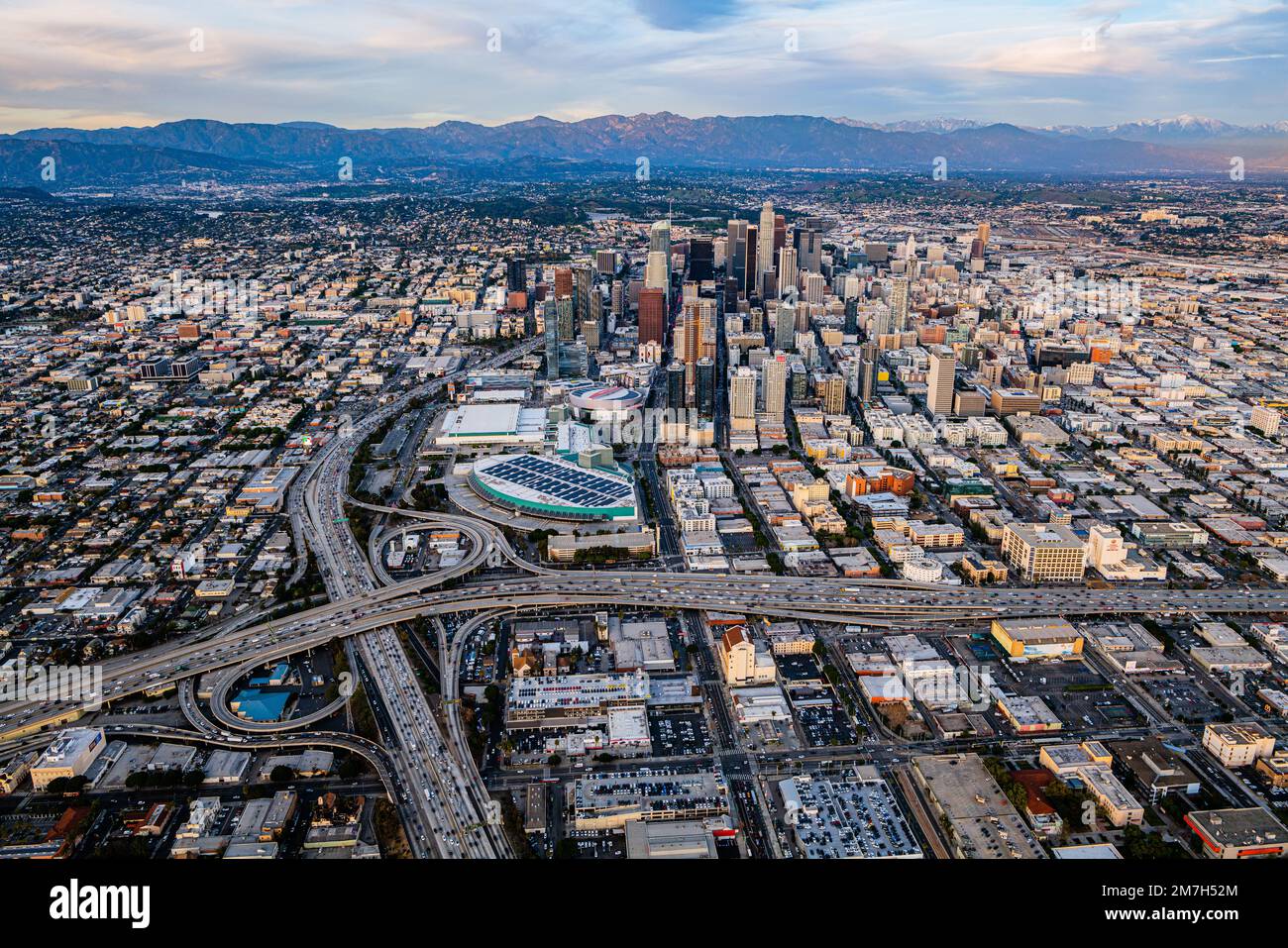 Downtown Los Angeles Aerial Sunset Photography Stock Photo - Alamy