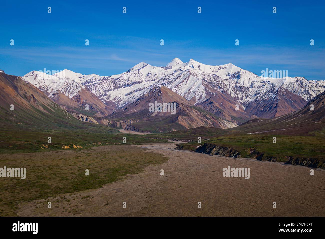Sunset Glacier Scott Peak Denali National Park and Preserve Phot Stock ...