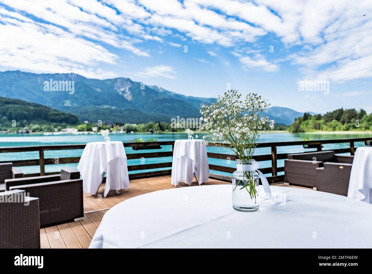 Wedding Party on a Island in Carinthia in Lake Faak in Spring Stock ...