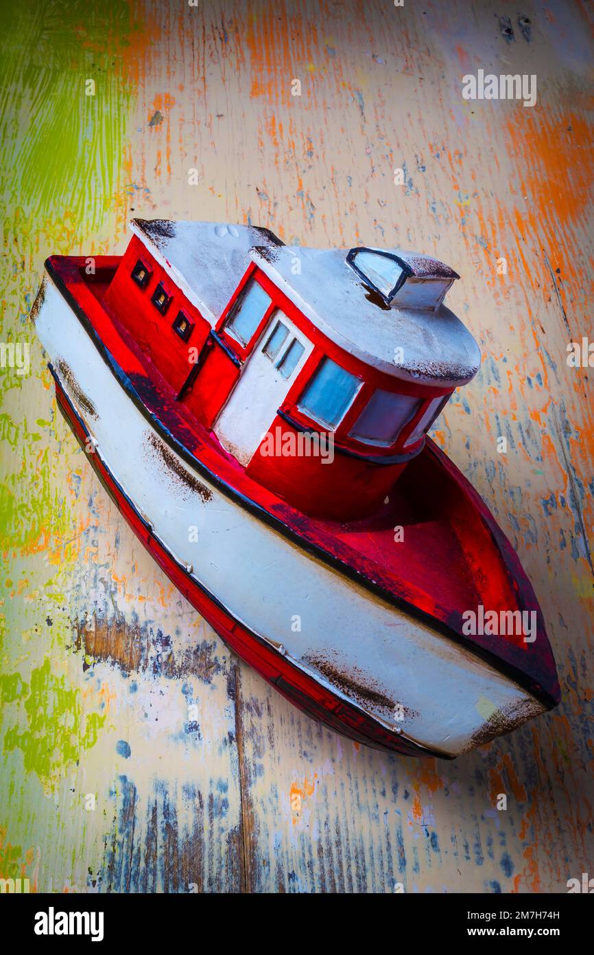 Old Toy Boat Stock Photo - Alamy