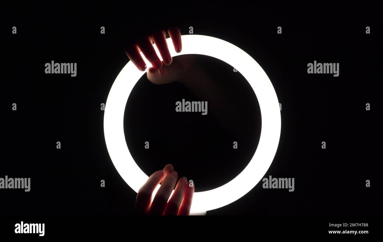 pack of gestures. female hands close-up make figures from fingers ...