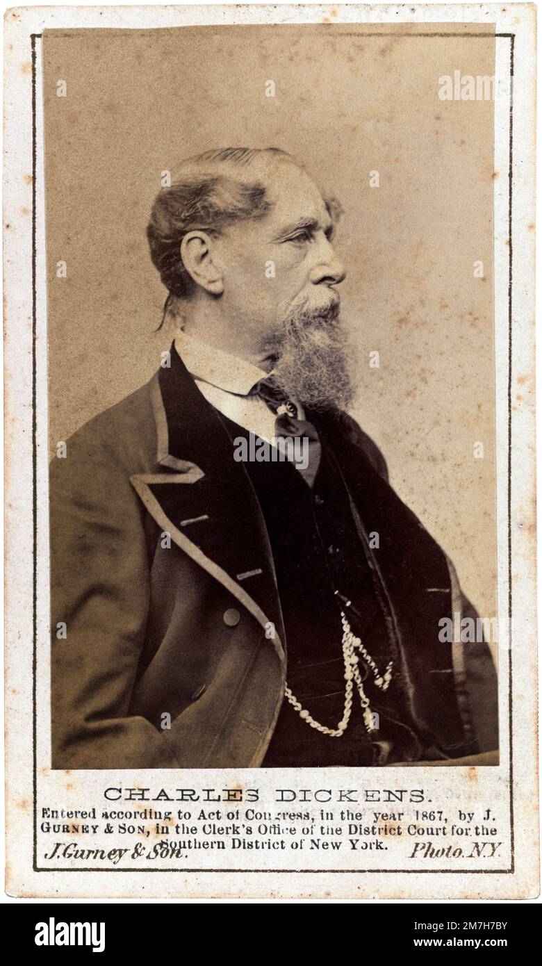 Charles Dickens (1812-1870), English Writer and Author, Half-Length Portrait, J. Gurney & Son ...