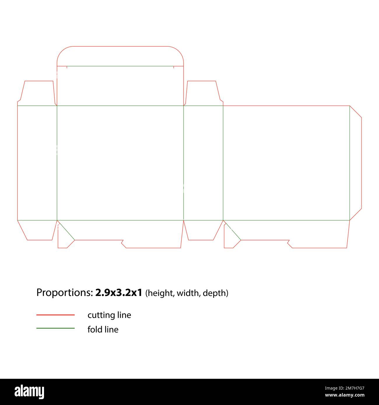 Die-cutting of packaging with cut and fold lines. Vector Stock Vector ...