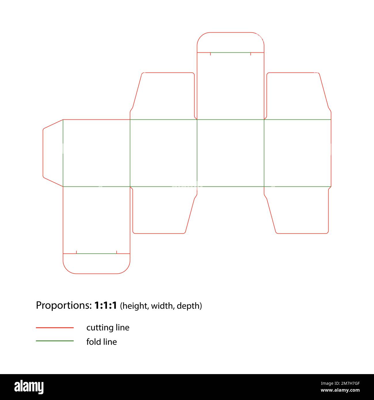 Die-cutting of packaging with cut and fold lines. Vector Stock Vector ...