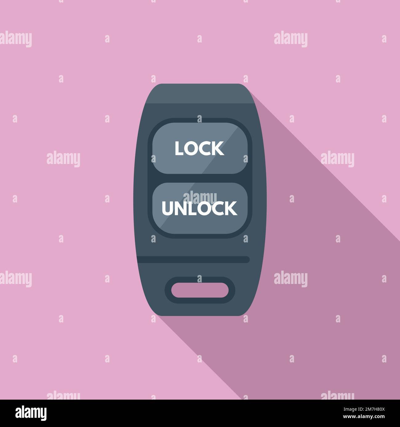 Vehicle lock key icon flat vector. Smart button. Service unlock Stock ...