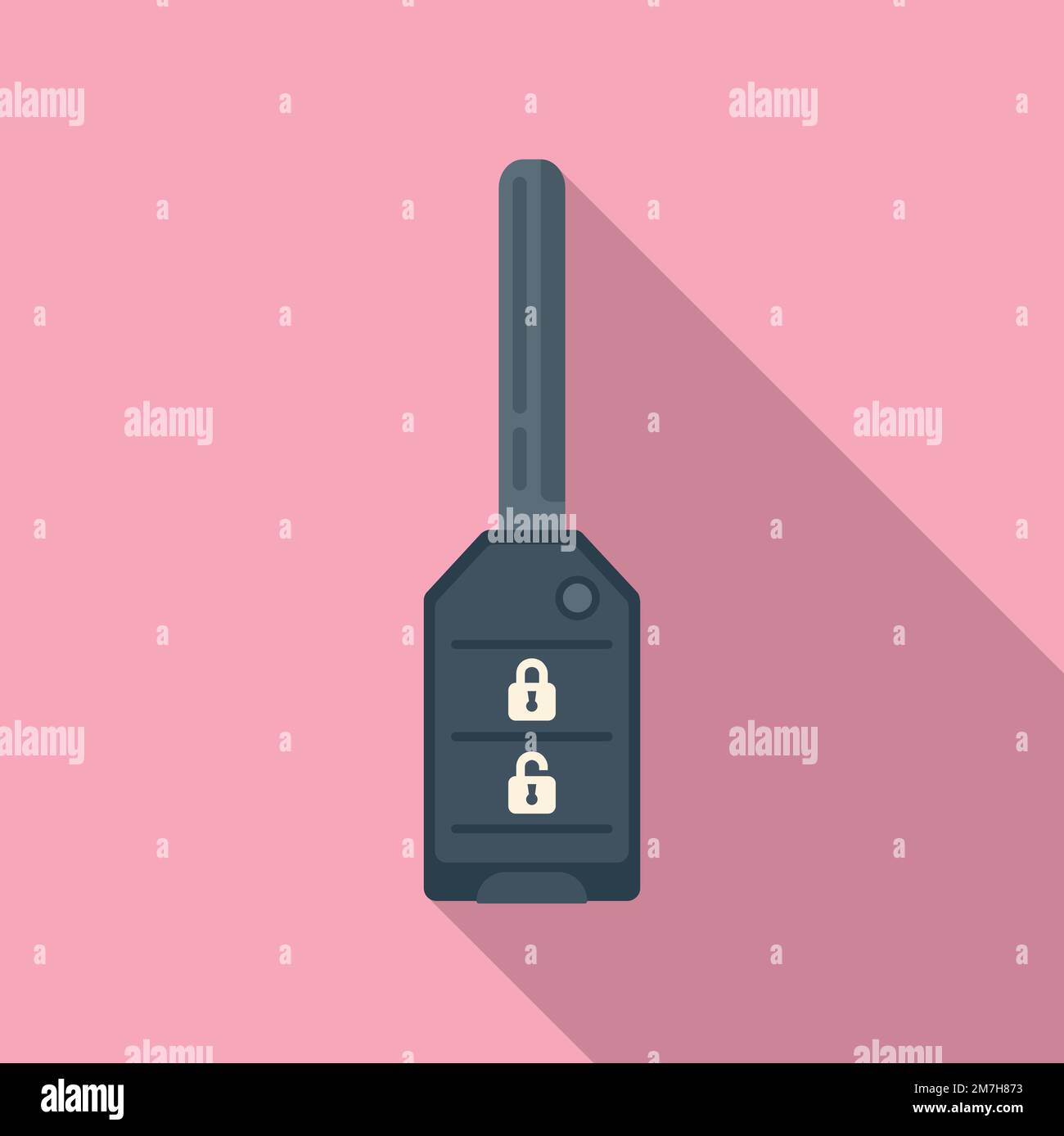 Technology car key icon flat vector. Smart button. Alarm button Stock ...