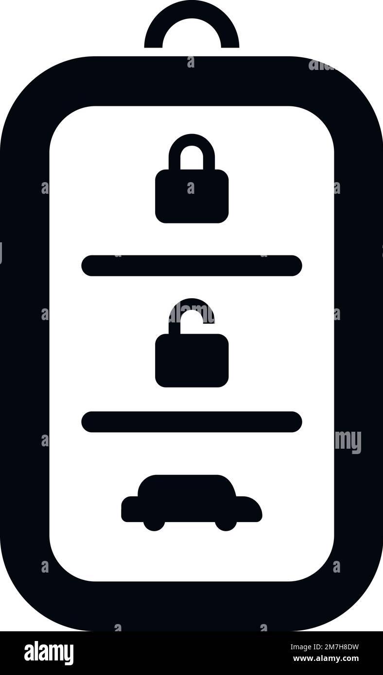 Vehicle lock key icon simple vector. Smart button. Service unlock Stock ...