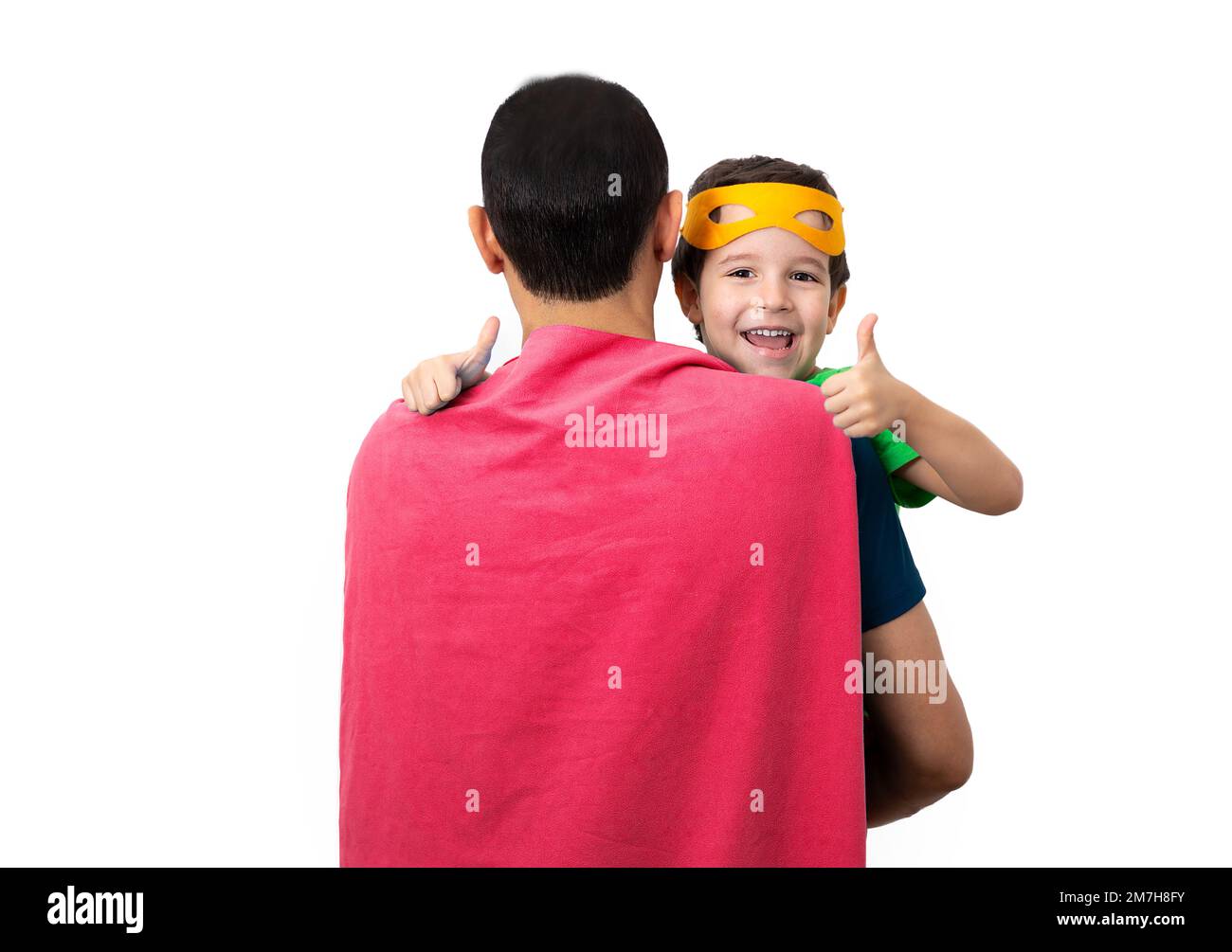 My lovely super dad.Kid making thumbs up sign with hands laughing ...