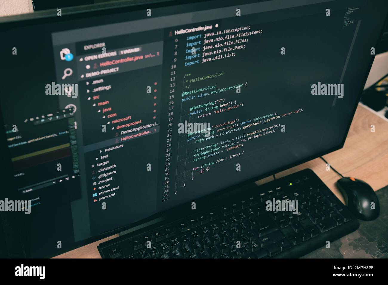 Coder programmers working in office, Programmer analyst writing code ...