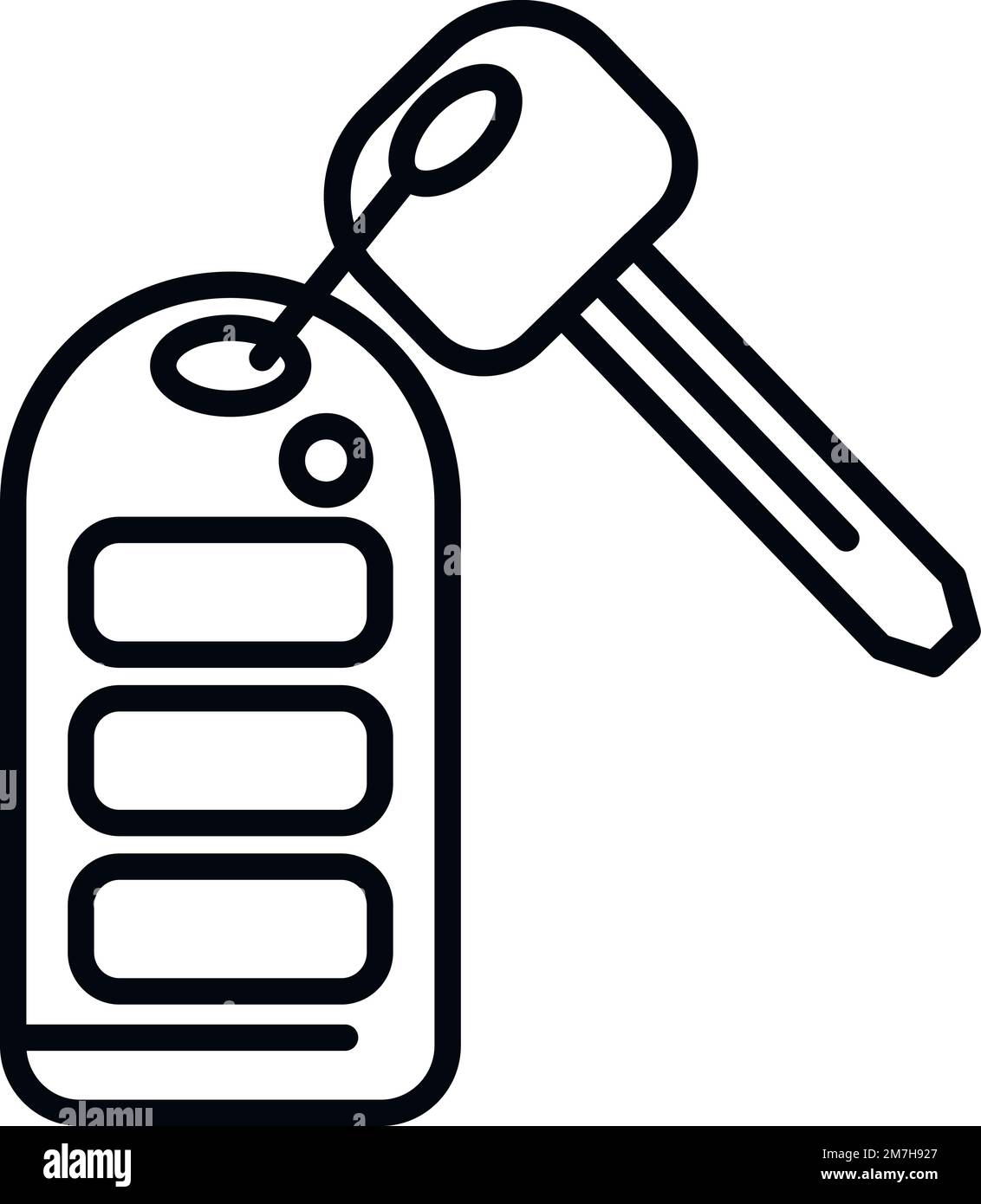 Technology Car Key Icon Outline Vector Smart Button Alarm Button