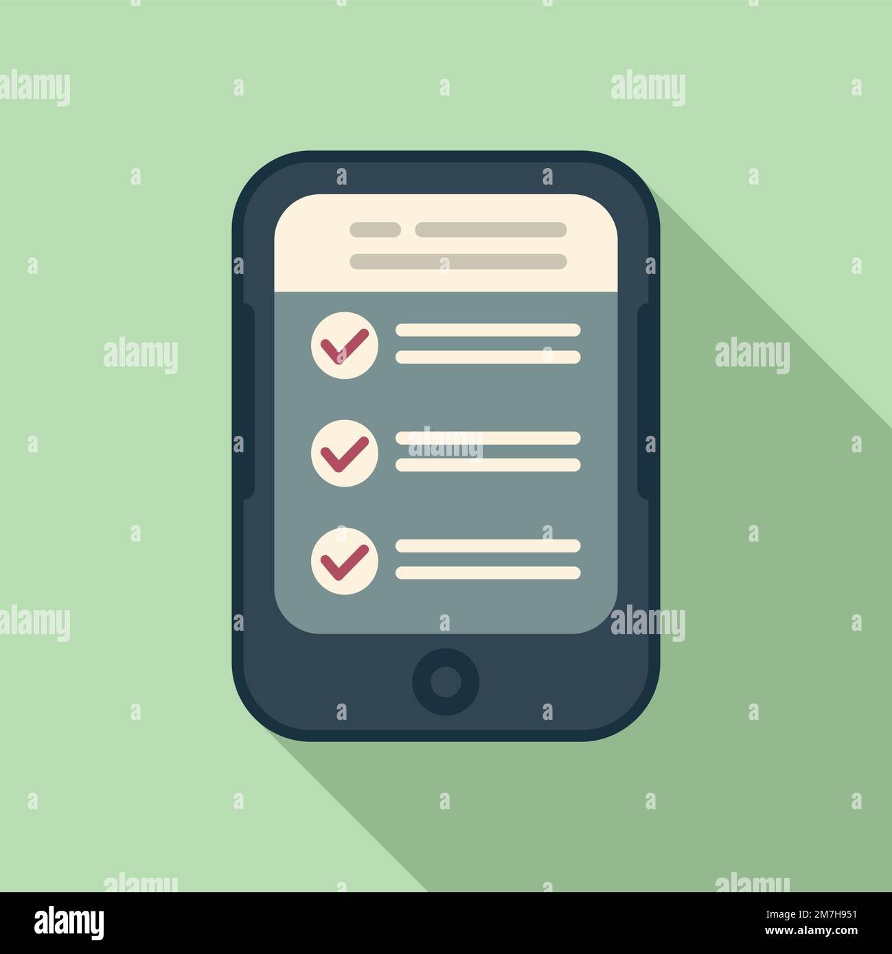 Phone task schedule icon flat vector. Person calendar. Time event Stock ...