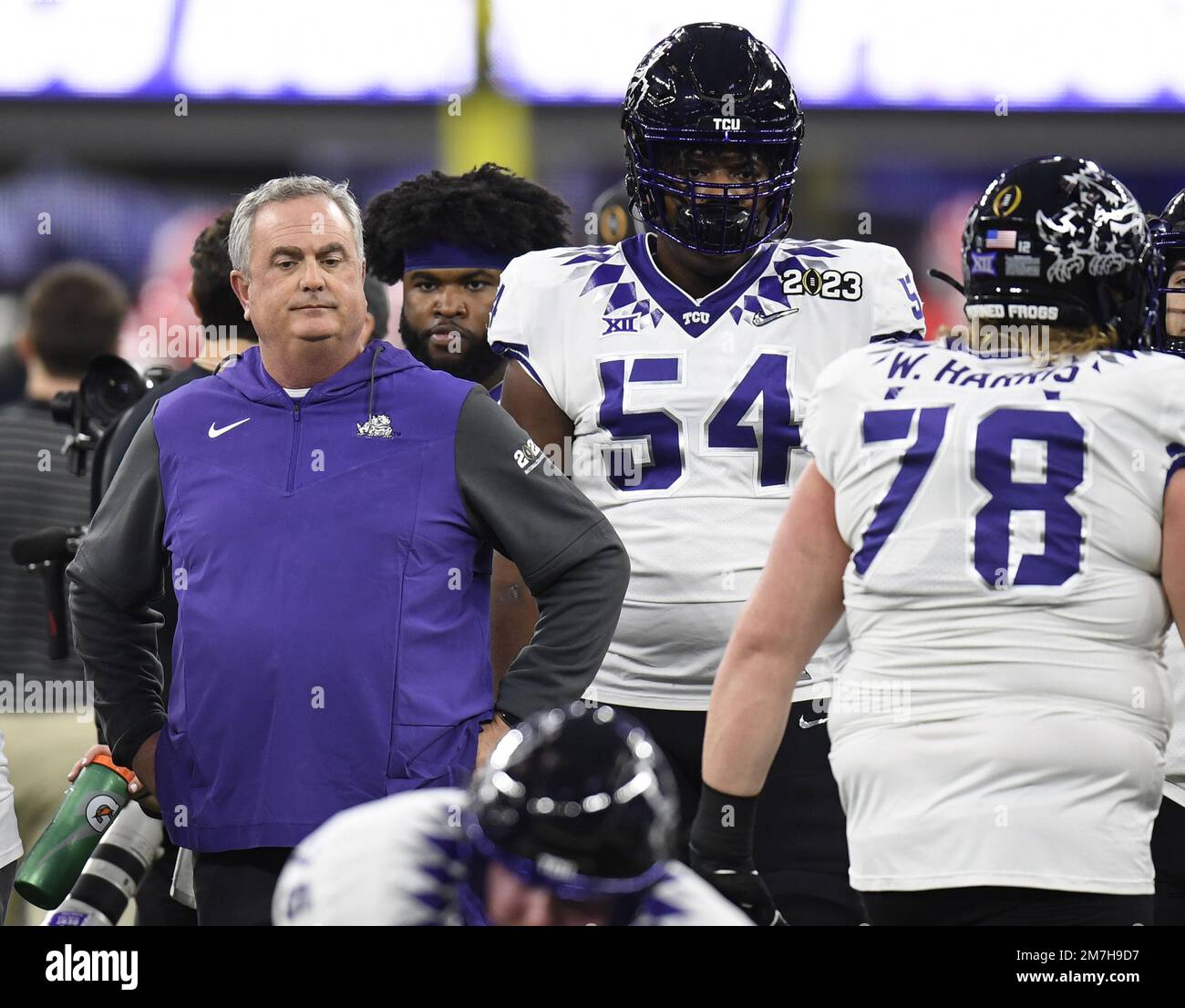 Inglewood, United States. 09th Jan, 2023. TCU Head Coach Sonny Lykes ...
