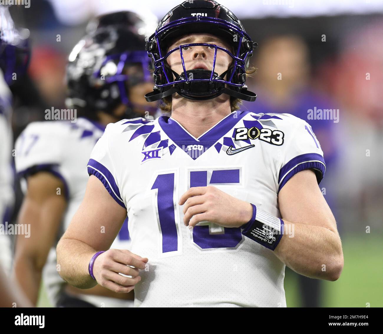 Inglewood, United States. 09th Jan, 2023. TCU quarterback Max Duggan ...