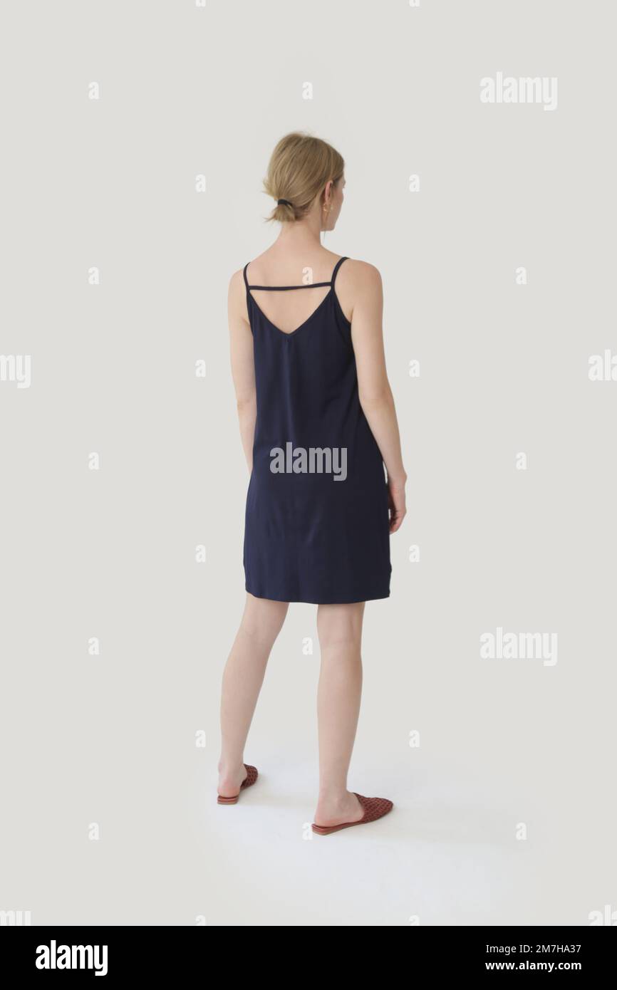 Serie of studio photos of young female model in comfortable yet stylish ...