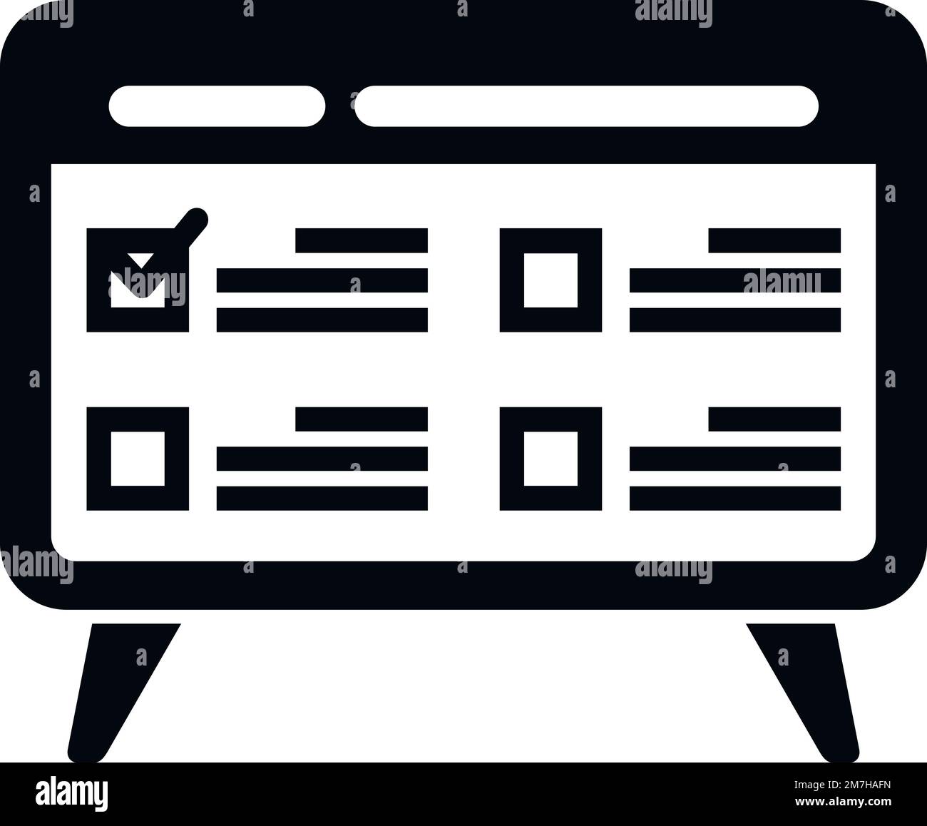 Monitor task schedule icon simple vector. Event person. Agenda reminder ...