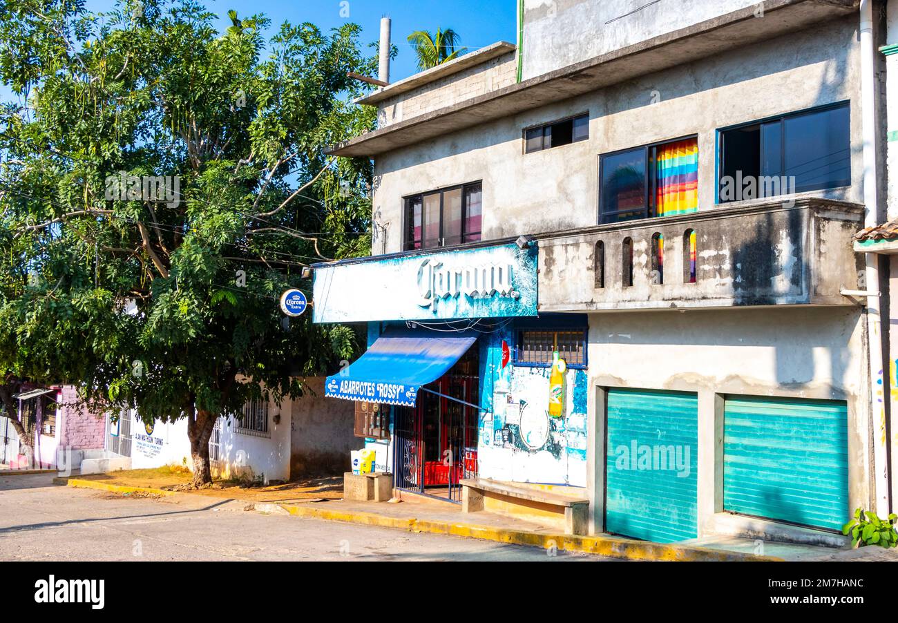 Colorful streets cars high traffic stores people buildings and trade in ...