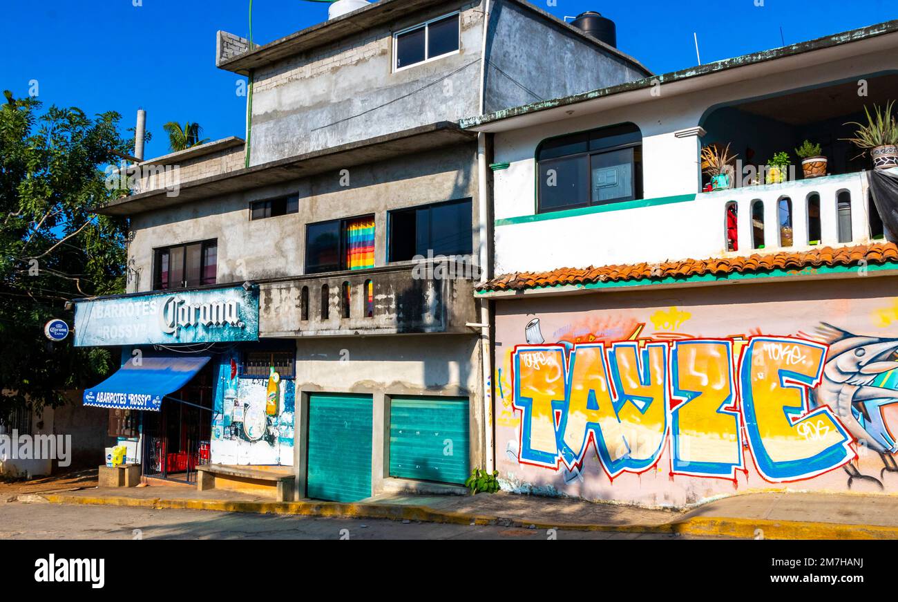 Colorful streets cars high traffic stores people buildings and trade in ...