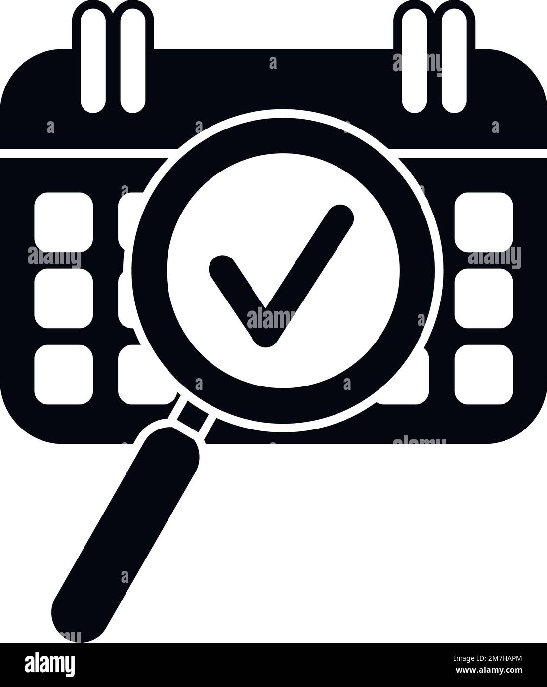 Search calendar task icon simple vector. Event time. Busy agenda Stock ...