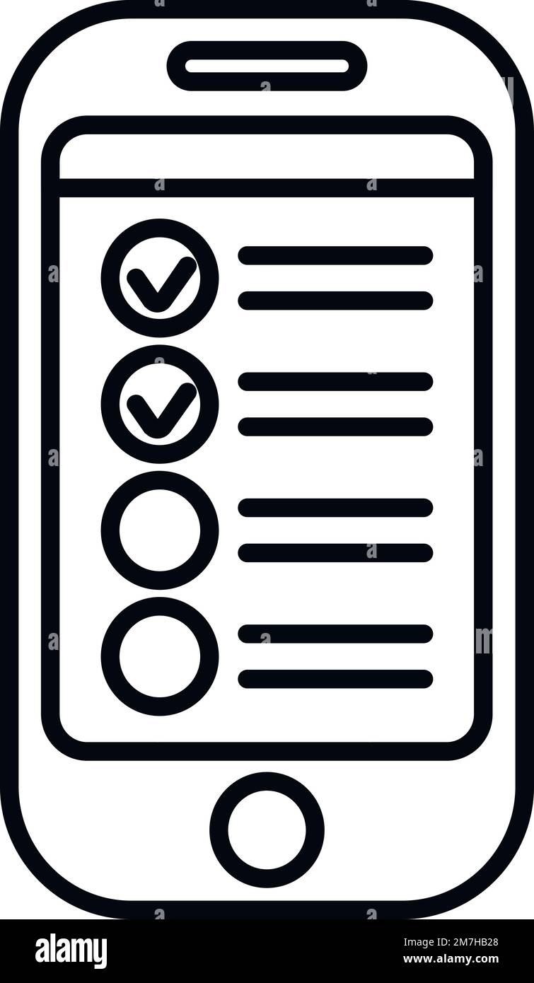 Smartphone task schedule icon outline vector. Person event. Agenda app ...