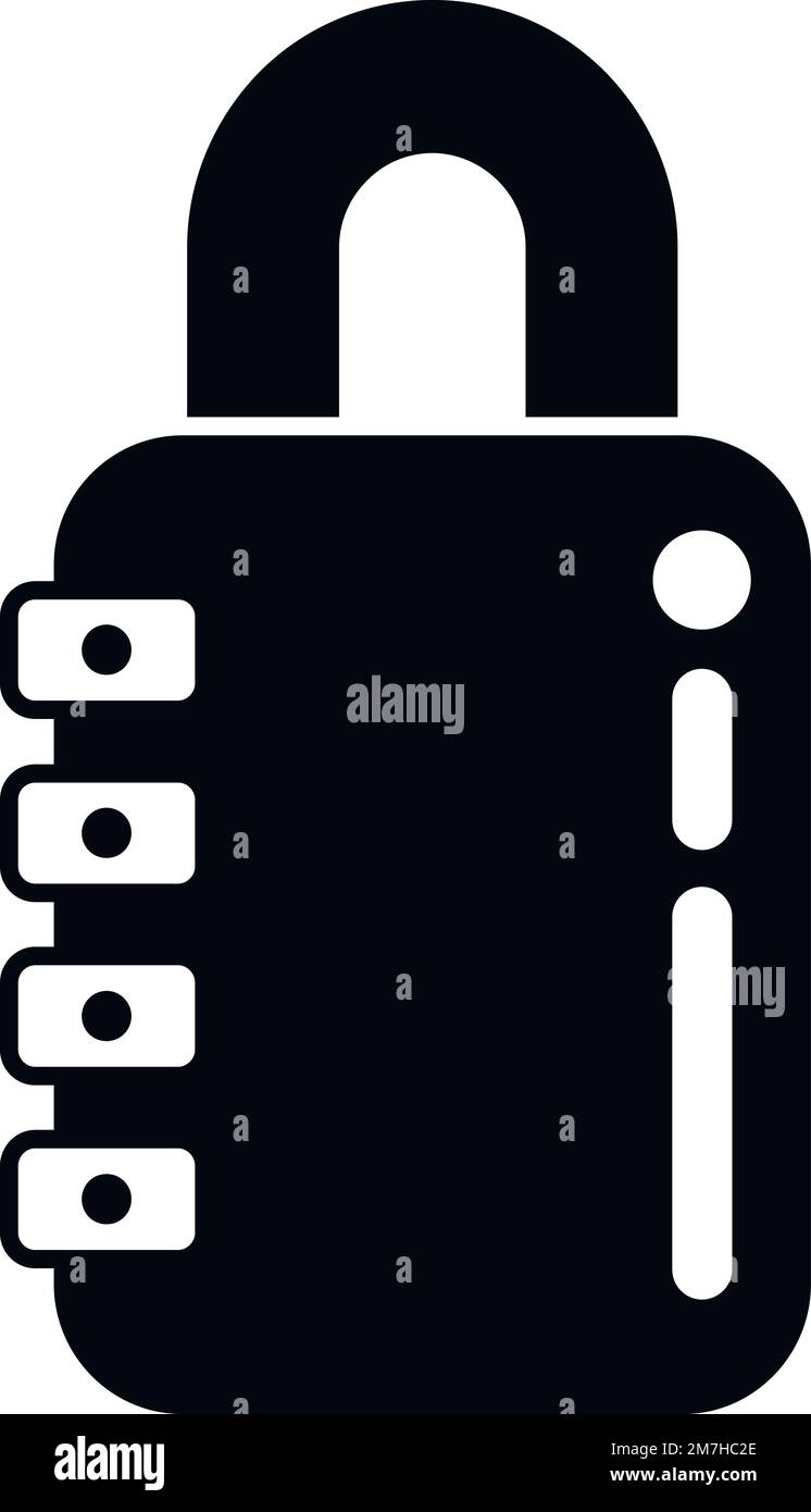 Cipher Padlock Icon Simple Vector Data Encryption Code Security Stock