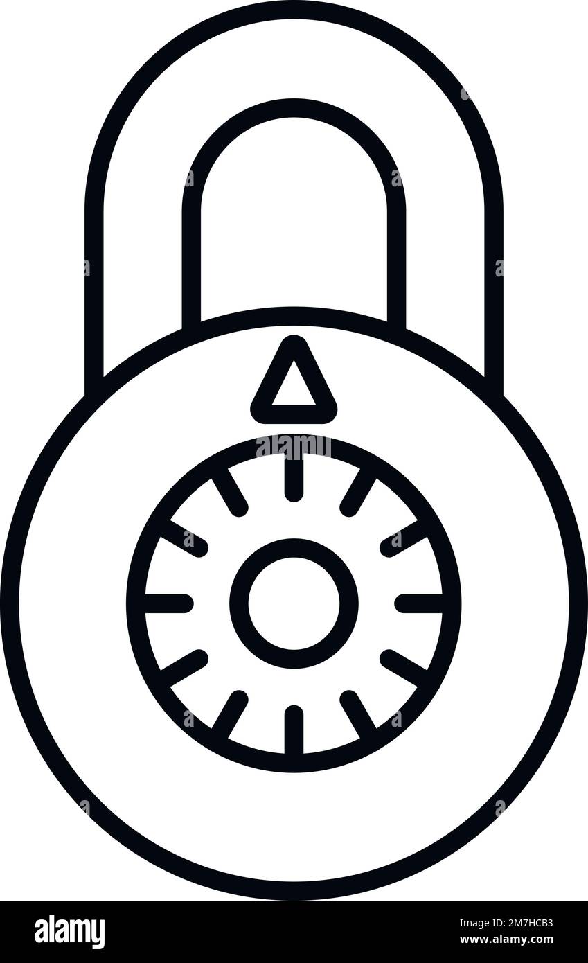 Cipher padlock icon outline vector. Security code. Unlock secure Stock Vector Image & Art - Alamy