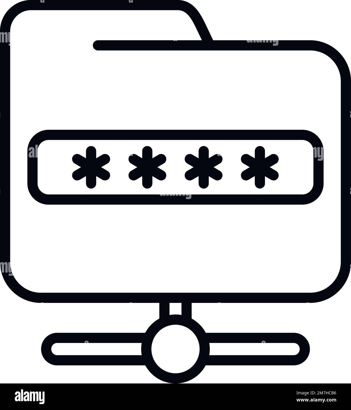 Password Folder Icon Outline Vector Computer Data Enigma Education Stock Vector Image And Art