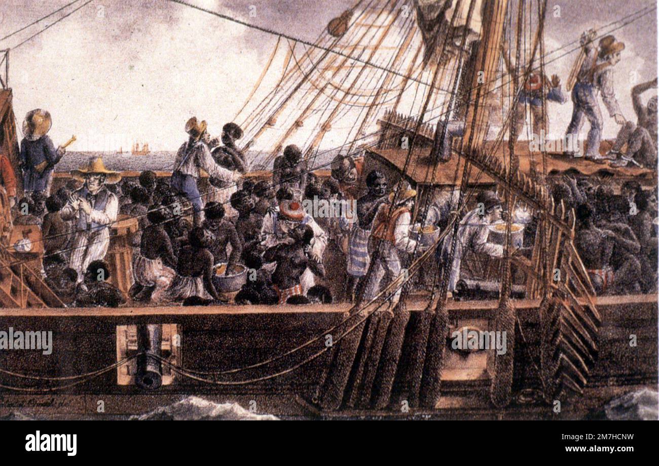 An illustration showing the ship-board conditions during the transport ...