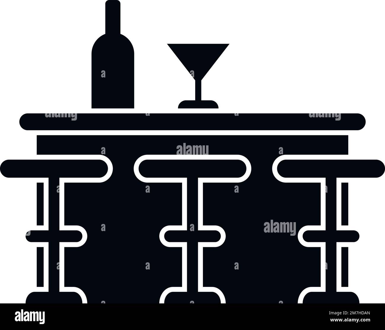 Bar counter chair icon simple vector. Cafe table. Food desk Stock ...