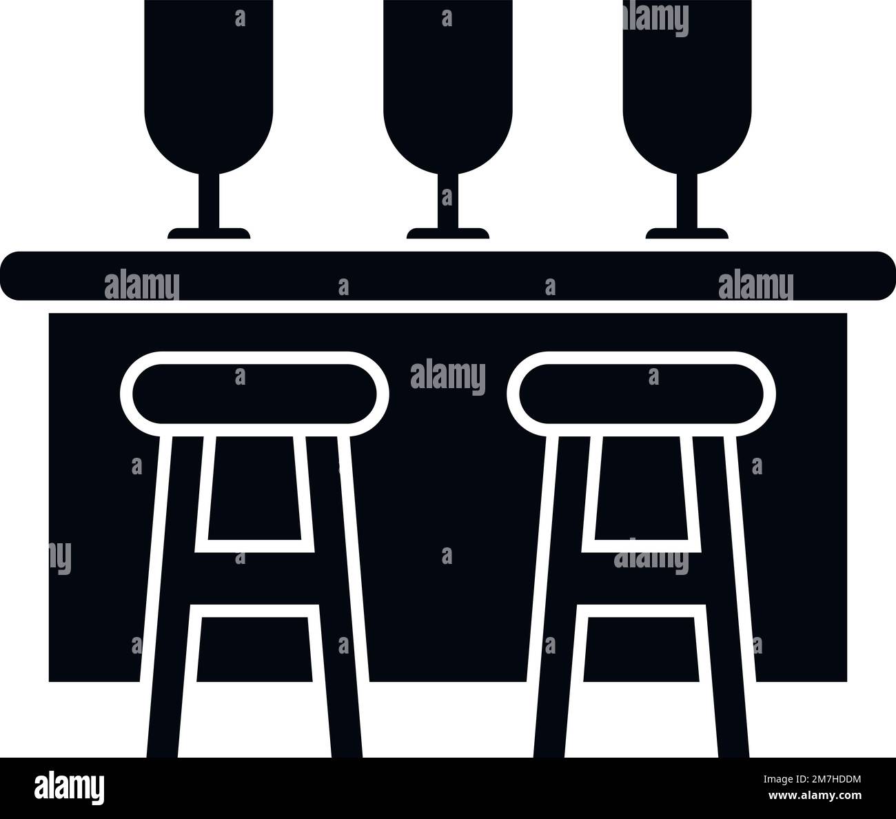 Furniture bar counter icon simple vector. Cafe table. Food desk Stock ...