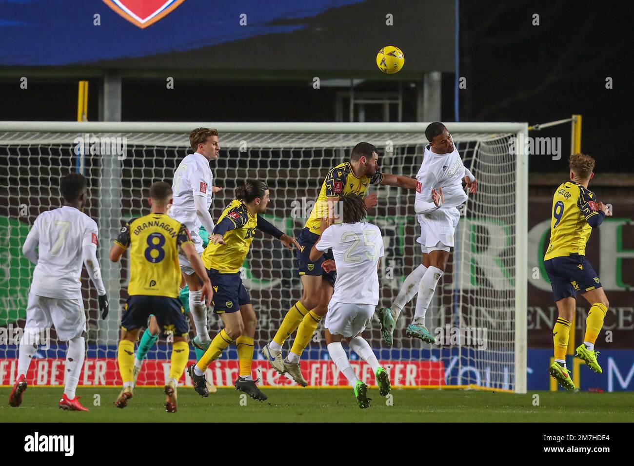 Gabriel #6 of Arsenal heads the ball during the Emirates FA Cup Third ...