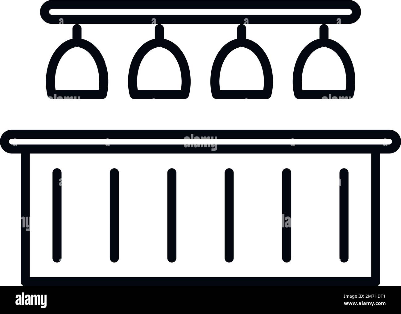 Wood bar counter icon outline vector. Cafe table. Restaurant beer Stock ...