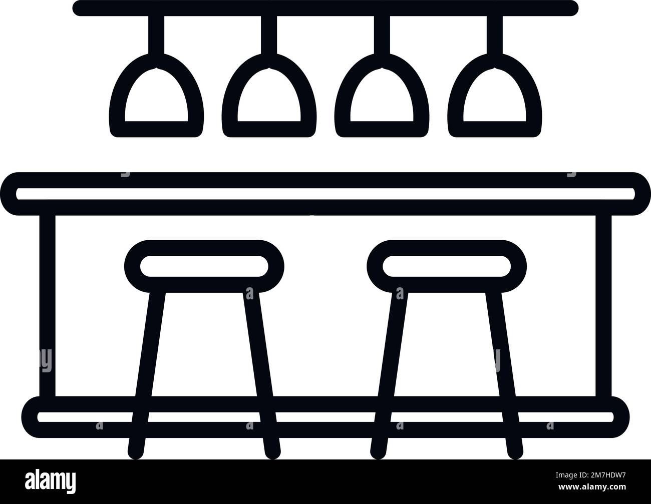 Bar counter interior icon outline vector. Cafe table. Beer food Stock ...