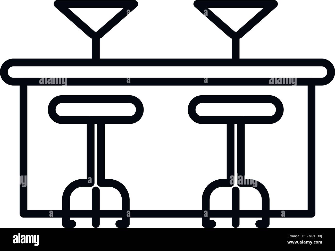 Furniture bar counter icon outline vector. Cafe table. Food desk Stock ...