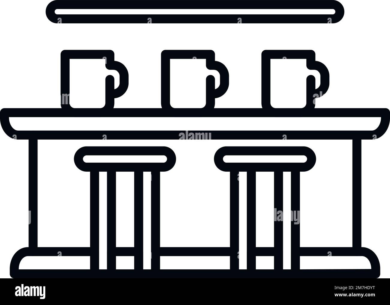 Bar desk icon outline vector. Cafe pub. Food drink Stock Vector Image ...