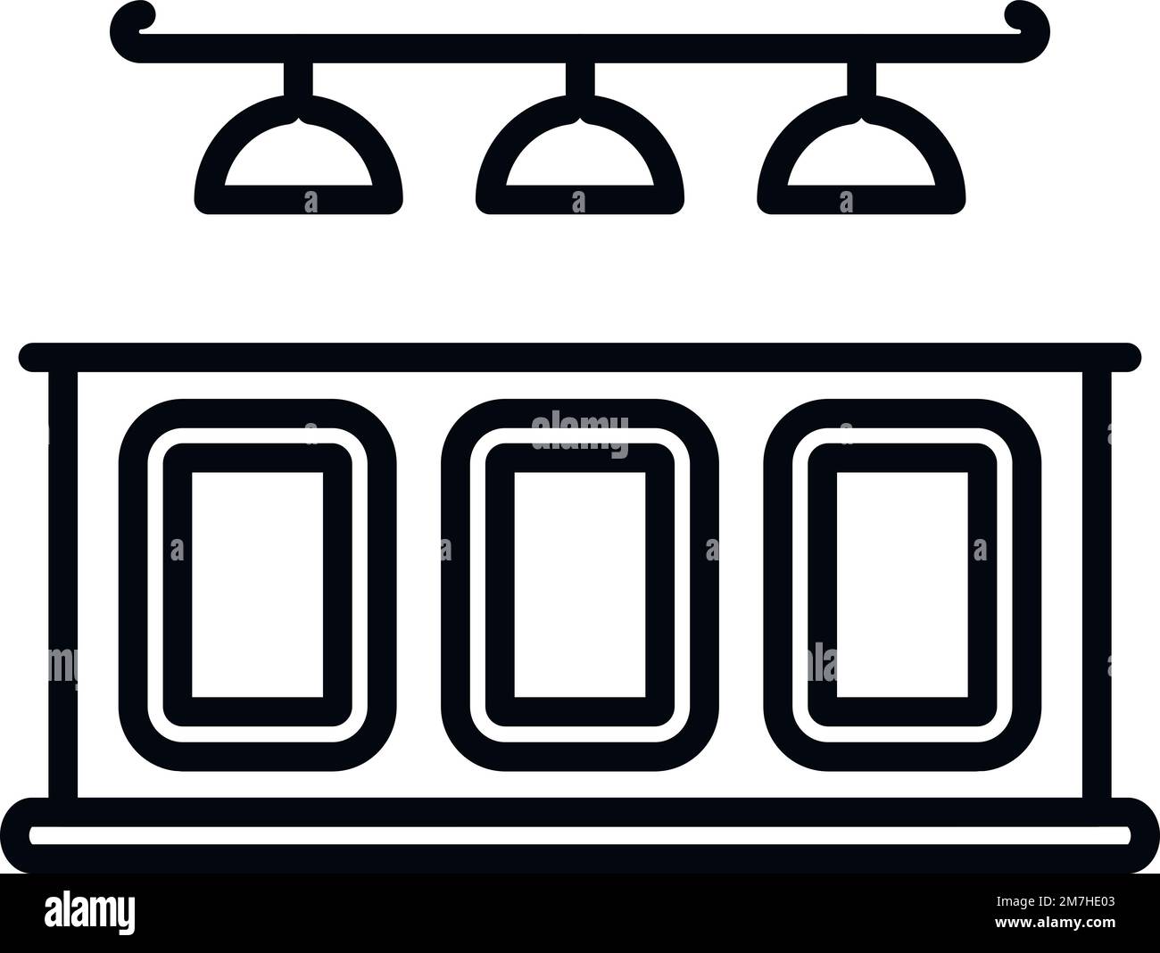 Wine bar counter icon outline vector. Cafe pub. Restaurant food Stock ...