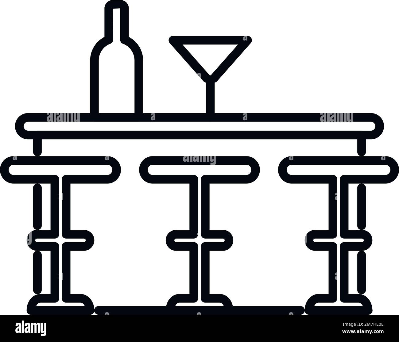 Furniture wood icon outline vector. Bar counter. Table food Stock ...