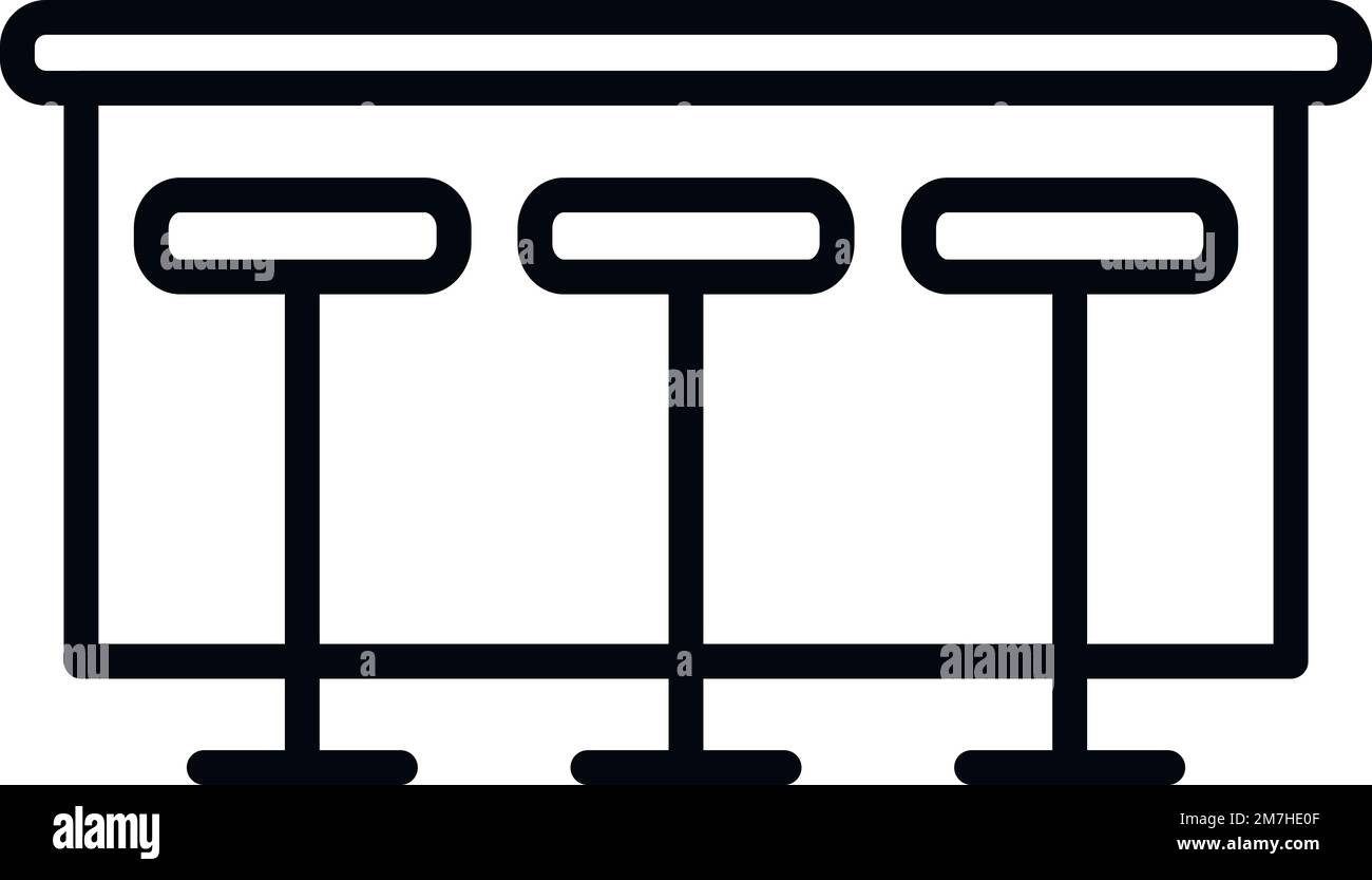 Chair bar icon outline vector. Cafe pub. Wine interior Stock Vector ...
