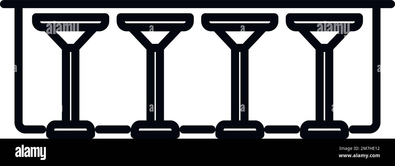 Cafe bar counter icon outline vector. Pub table. Restaurant juice Stock ...