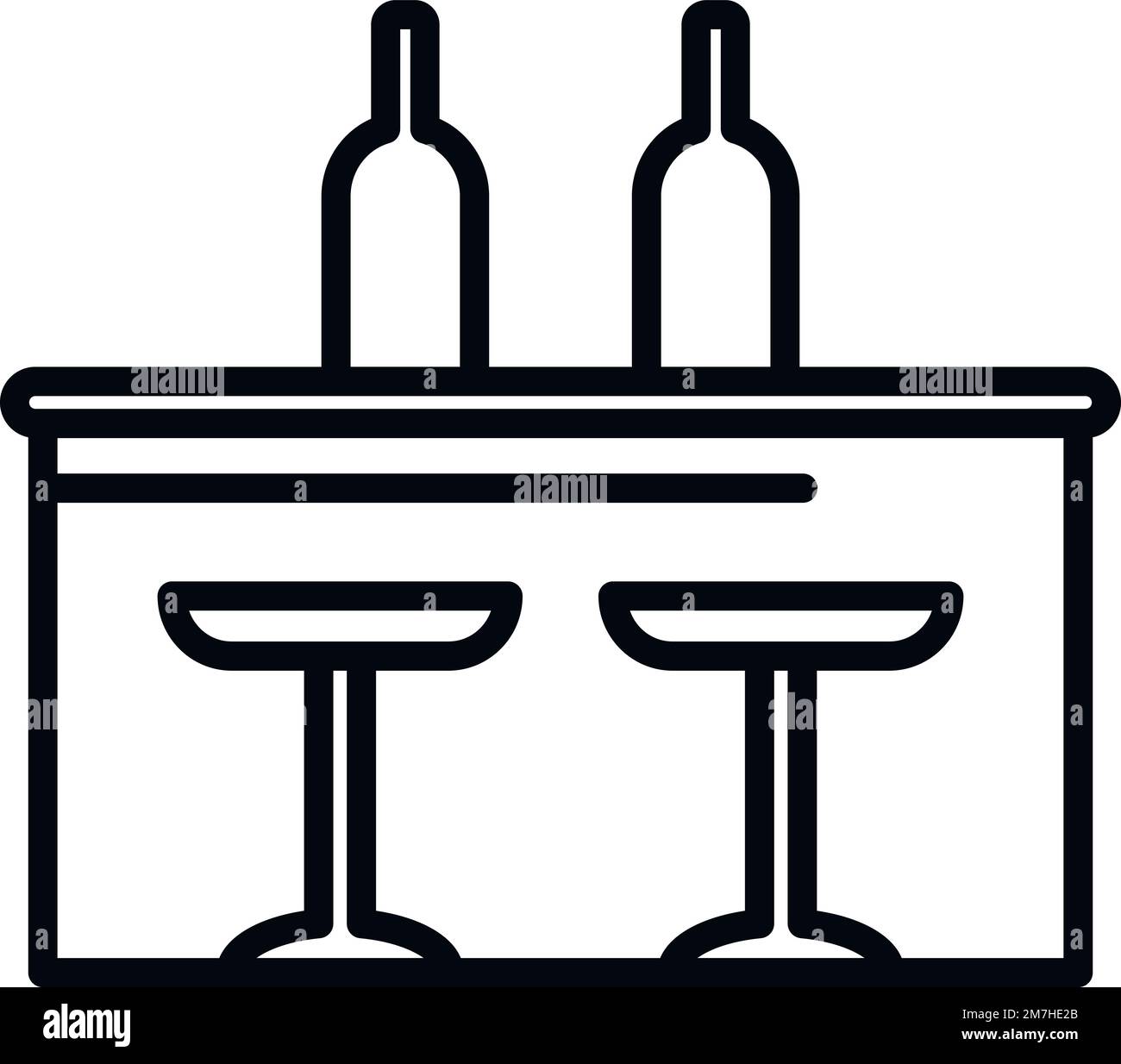 Cocktail bar counter icon outline vector. Cafe table. Wine juice Stock ...