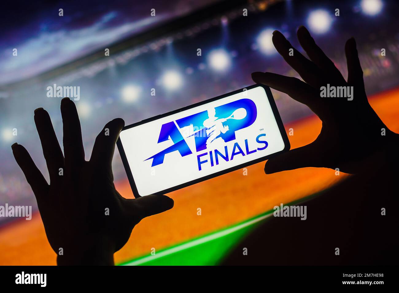 Brazil. 09th Jan, 2023. In this photo illustration, the ATP Finals logo ...