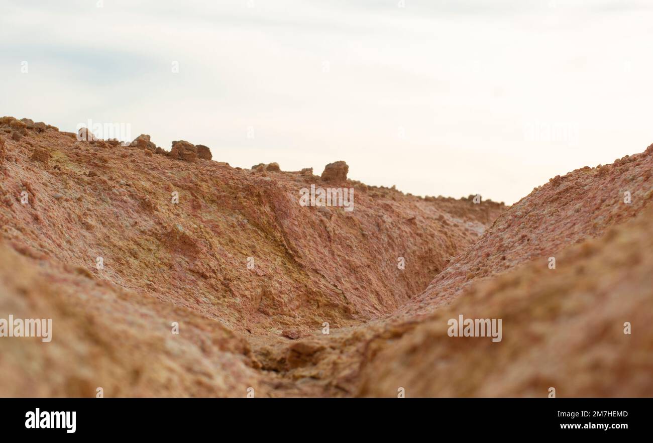 scene around the deserted land due to deforestation and earth mining ...