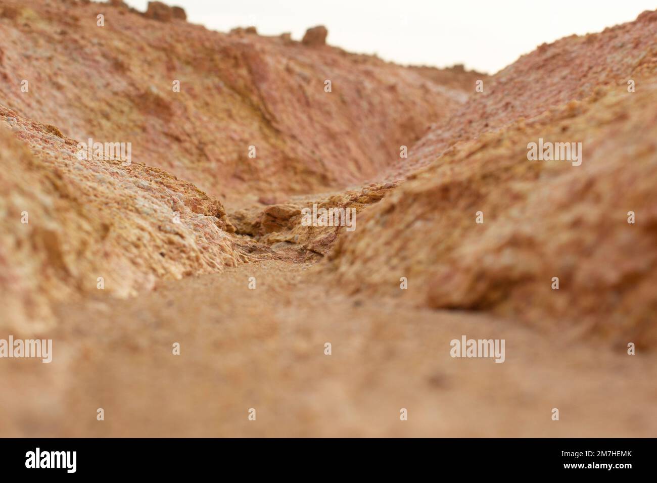 scene around the deserted land due to deforestation and earth mining ...