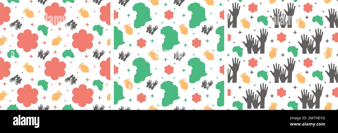 Black History Month Seamless Pattern of African American Holiday in ...
